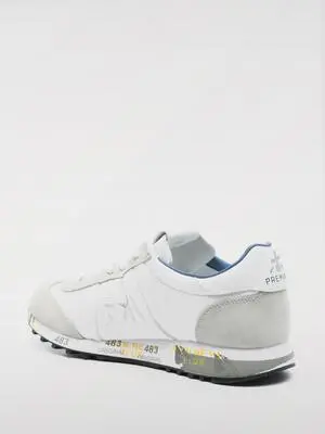 Premiata Lucy Suede And Perforated Fabric Sneakers - White