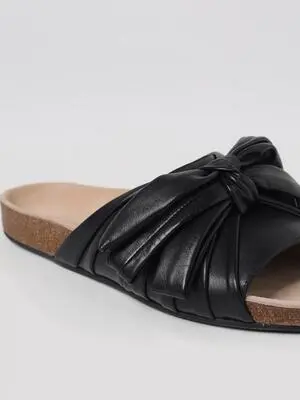 JW Anderson Flat Sandals With Knot Detailing - Black