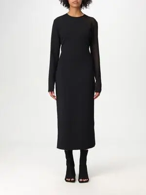 Stella McCartney Long Sleeve Sheer Panel Dress - Black