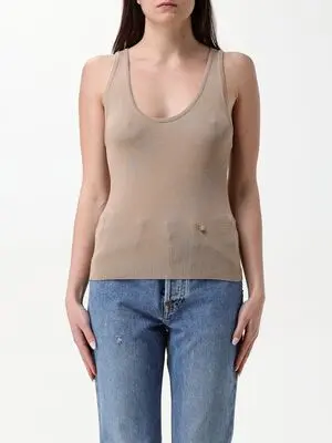 Moschino Ribbed Tank Top - Beige