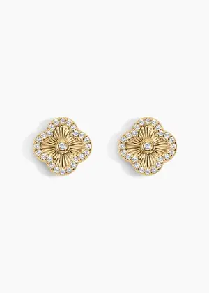 ELECTRIC PICKS Icon Clover Stud Earrings - Gold
