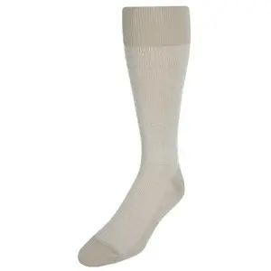 Trafalgar Horatio Cross Hatch Mercerized Cotton Socks - Tan With White