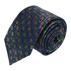 Trafalgar Trafalgar Carnival Diamond Silk Necktie Purple/ Yellow/ Green