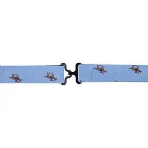 Trafalgar Down The Stretch Racehorse Linen Blend Bow Tie - Light Blue