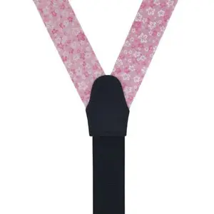 Trafalgar Hanami Cherry Blossom Burst Linen Blend Suspenders - Pink