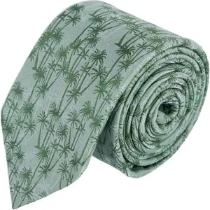 Trafalgar Nohea Palm Tree Linen Blend Novelty Necktie - Green