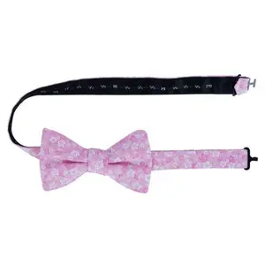 Trafalgar Hanami Cherry Blossom Linen Blend Bow Tie - Pink