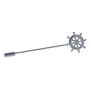 Trafalgar The Skipper Helm Lapel Pin - Silver