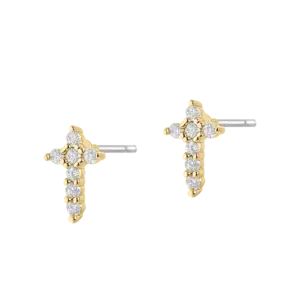 ELECTRIC PICKS X Dede Raad No Greater Love Cross Stud Earrings - Gold