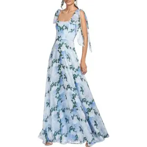 Floral Chiffon Maxi Evening Dresses