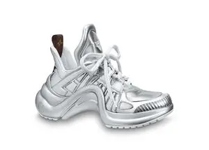 Louis Vuitton Silver Tone Sneakers For Women