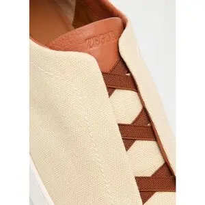 Zegna Triple Stitch™ Linen Slip-on Sneakers - Mdblue