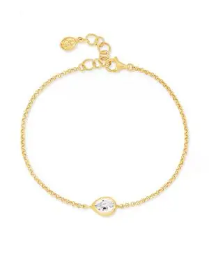 DOWER & HALL Pear Gemstone Chain Bracelet - Gold