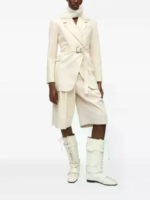 GANNI Belted Blazer - Neutrals