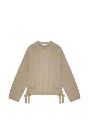 GANNI Drawstring Sweater - Neutrals