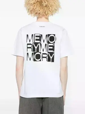 Sacai Slogan-print T-shirt - White