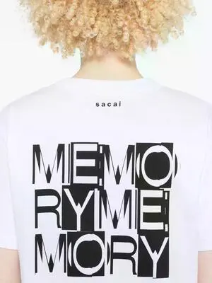 Sacai Slogan-print T-shirt - White