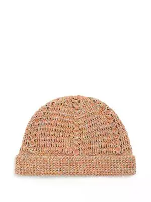 Valentino Garavani Vlogo Signature Knitted Beanie - Orange