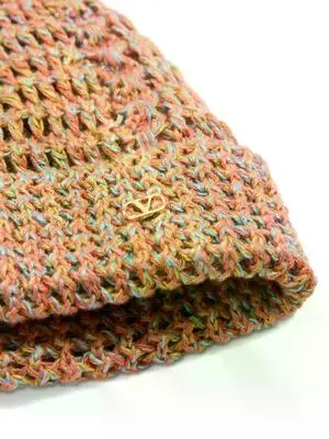 Valentino Garavani Vlogo Signature Knitted Beanie - Orange