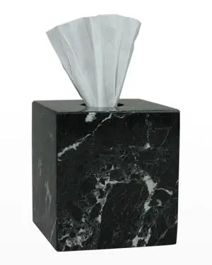 MARBLE CRAFTER Myrtus Collection Tissue Box Holder - Black Zebra