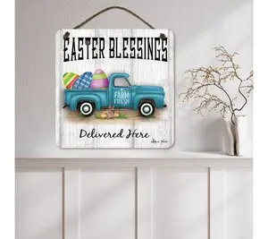 COURTSIDE MARKET Easter Blessings Ii 15x15 Artb Oard With Twine - One-color