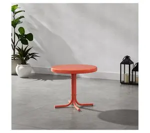 CROSLEY Griffith Retro Outdoor Side Table Coral Gloss