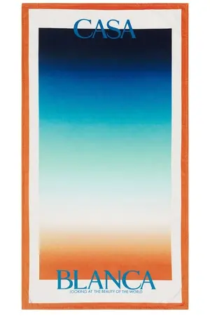 Casablanca Printed Beach Towel In Orange, Blue - Gradient