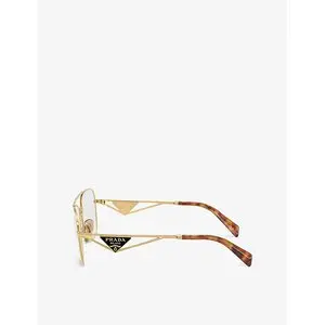 Prada Pr B50v Pilot-Frame Optical Glasses - Gold | Editorialist display picture 1