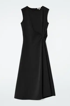 Cos Twist-detail Midi Dress - Black