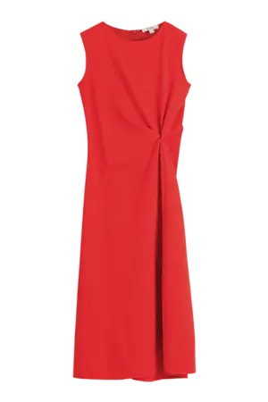Cos Sleeveless Twist-detail Midi Dress - Red