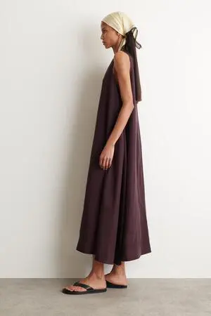 Cos A-line Linen-blend Maxi Dress - Red