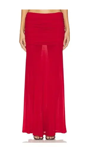 RUNAWAY THE LABEL Meila Maxi Skirt - Red