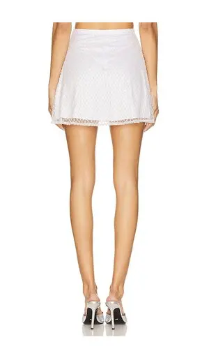 For Love & Lemons Glitter Grid Mini Skirt - White