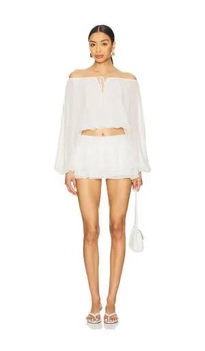 Amanda Uprichard Off-the-shoulder Chiffon Blouse - Ivory