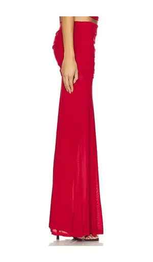 RUNAWAY THE LABEL Meila Maxi Skirt - Cherry