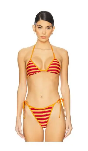 L*Space Lotus Bikini Top - Sunset Stripe