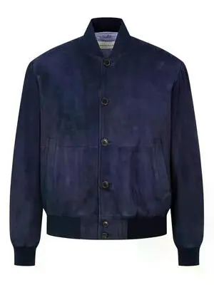 MAN ON THE BOON. On The Boon Suede Bomber Jacket - Blue
