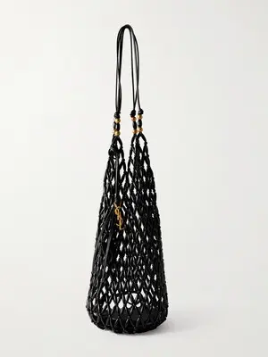 Saint Laurent Beaded Embellished Leather Tote
