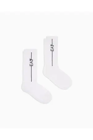 EA7 Terrycloth Training Crew Socks - White