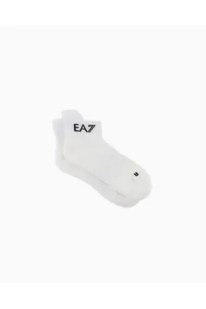 EA7 Tennis Pro Cotton-blend Ankle Socks - Blue / White