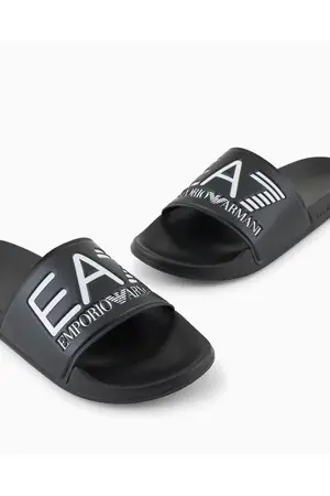 Emporio Armani Ea7 Slides With Logo - Black