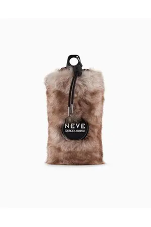 Giorgio Armani Neve Water Bottle With Sheepskin Holder - Black