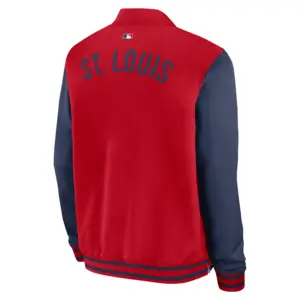 Nike St. Louis Cardinals Authentic Collection Dugout Mlb Full-zip Bomber Jacket - Red