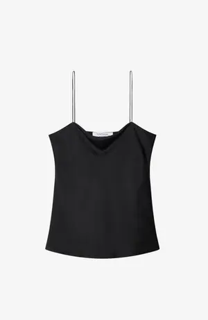 Another Tomorrow Silk Camisole - Black