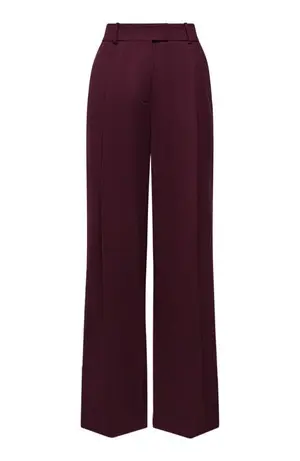 Another Tomorrow Relaxed Wide Leg Pant - Plum