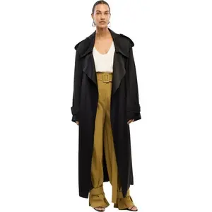 Another Tomorrow Satin Trench Coat