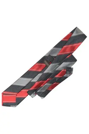 ELIZABETTA Extra Long Silk Jacquard Neck Tie - Red