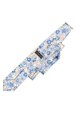 ELIZABETTA Altamura Extra Long Printed Neck Tie - Blue