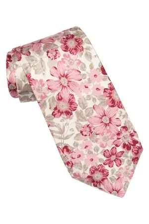 ELIZABETTA Altamura Extra Long Printed Neck Tie - Pink