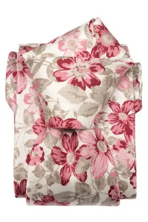 ELIZABETTA Altamura Extra Long Printed Neck Tie - Pink